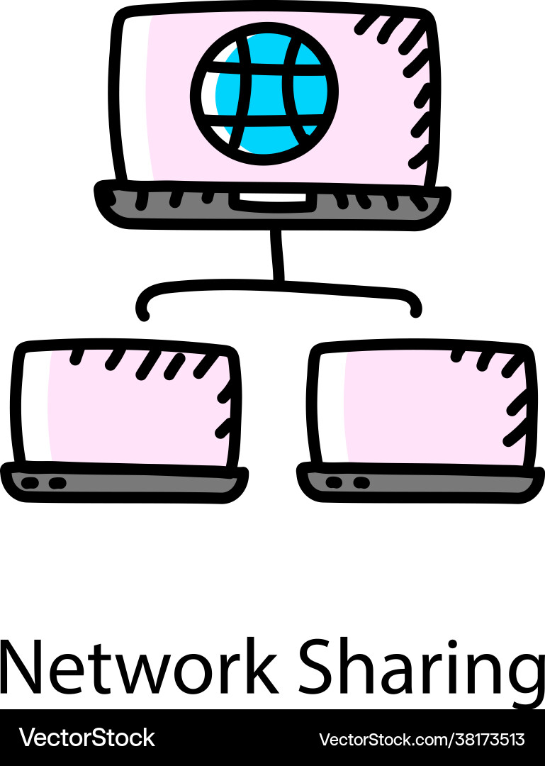 Network sharing Royalty Free Vector Image - VectorStock