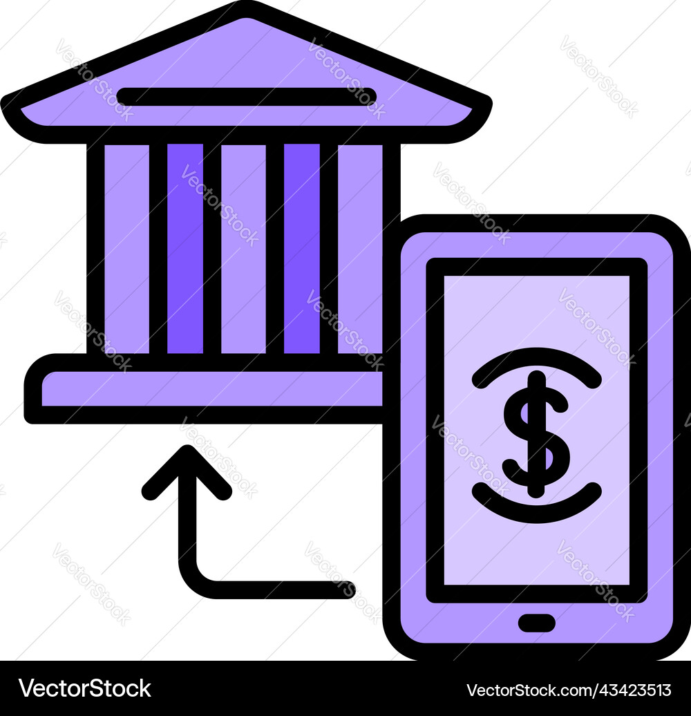 Online bank transfer icon outline digital Vector Image