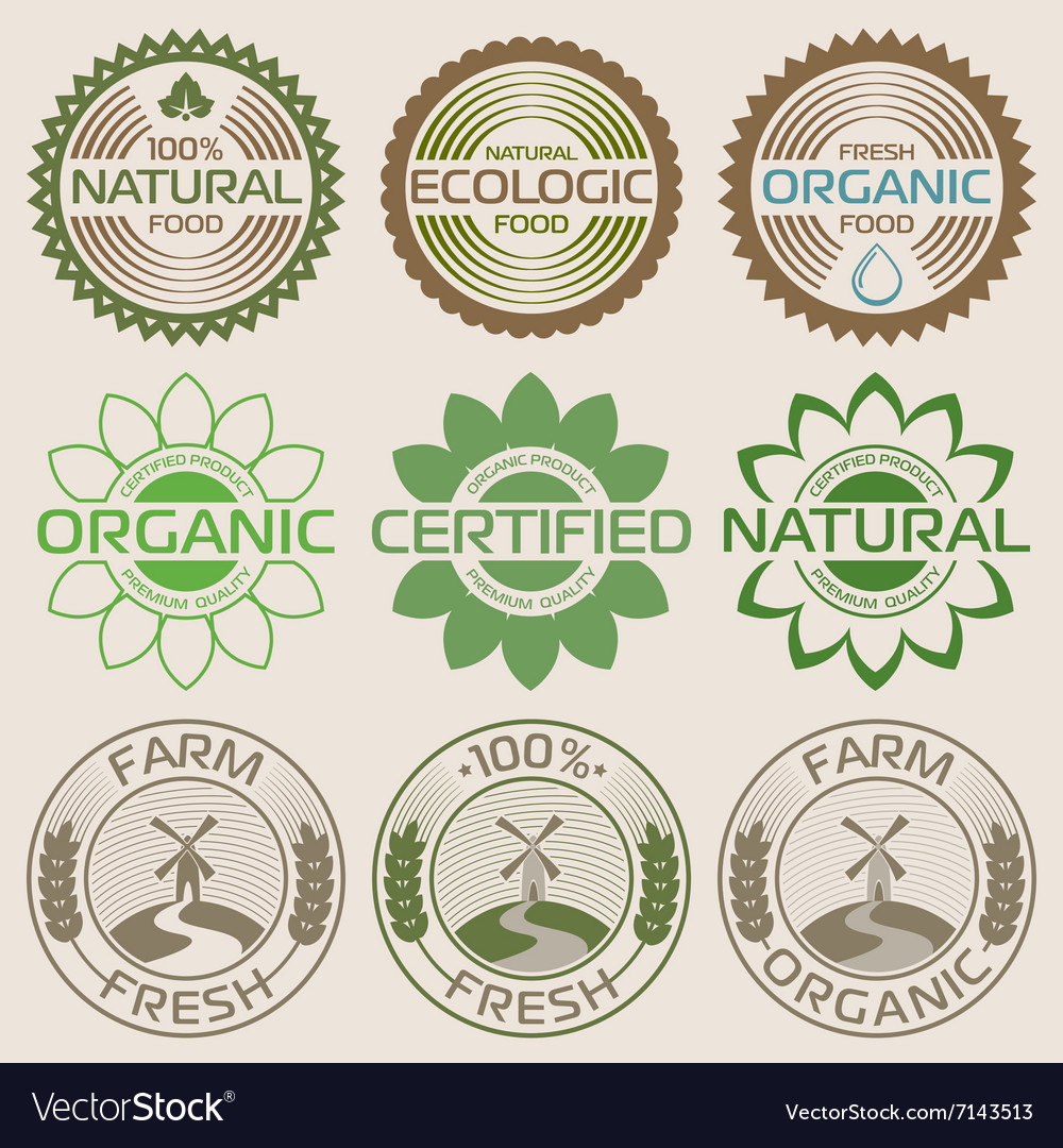 Organic labels and elements Royalty Free Vector Image