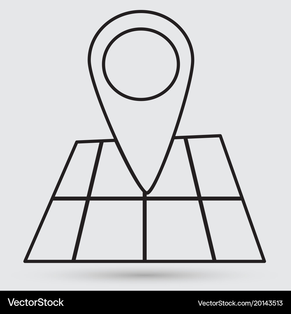 Pin on the map Royalty Free Vector Image - VectorStock