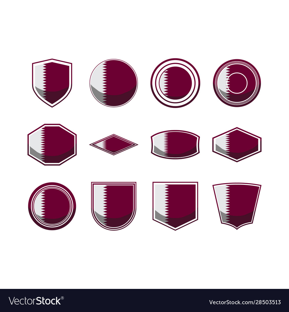 Qatar icon set Royalty Free Vector Image - VectorStock