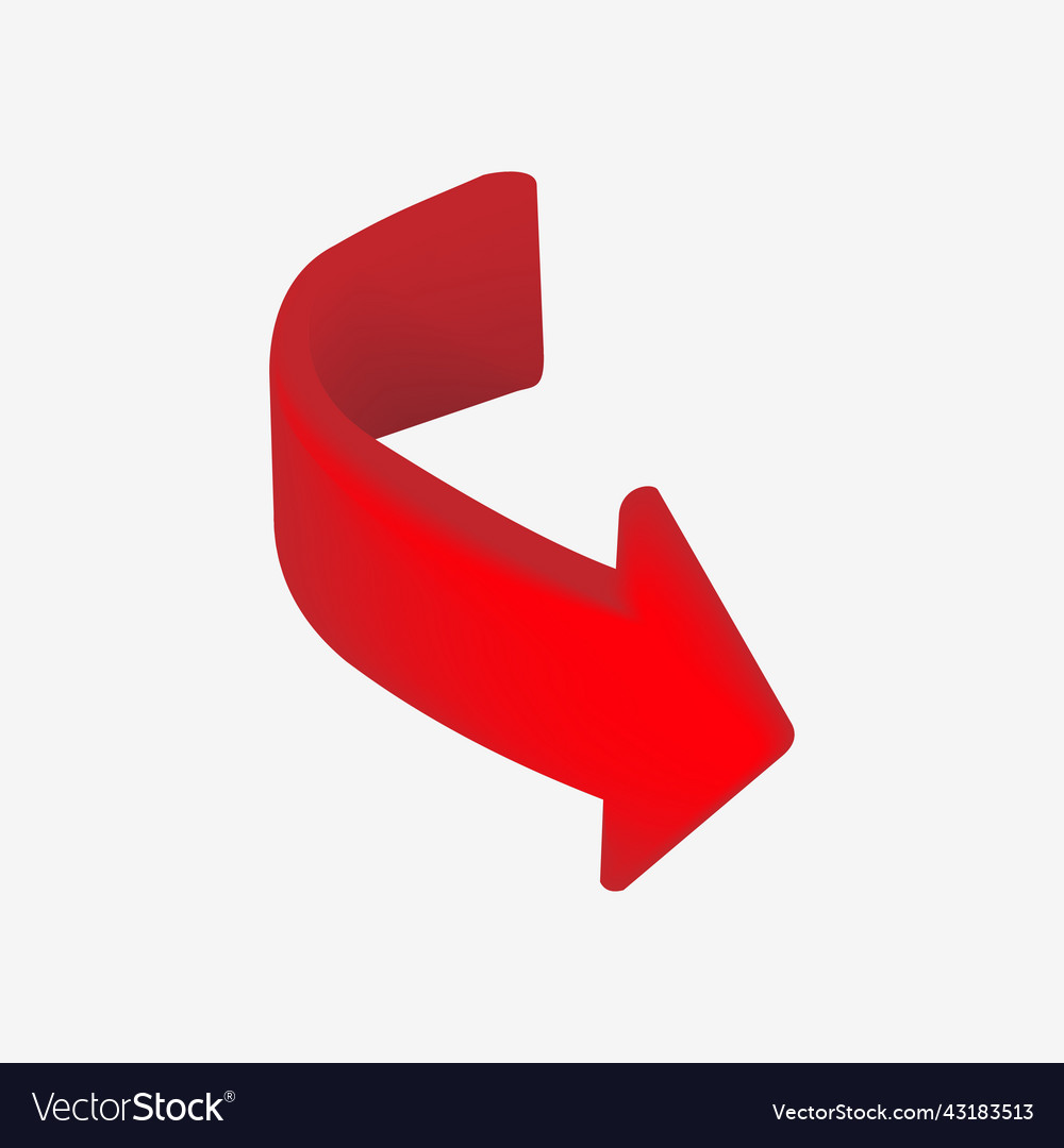 Red turn realistic arrow Royalty Free Vector Image