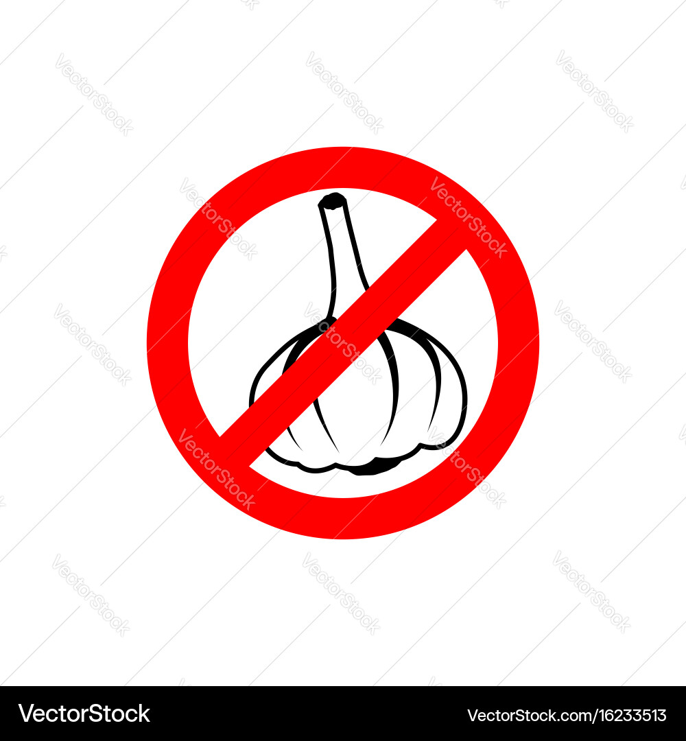 Stop garlic prohibiting road sign prohibited Vector Image