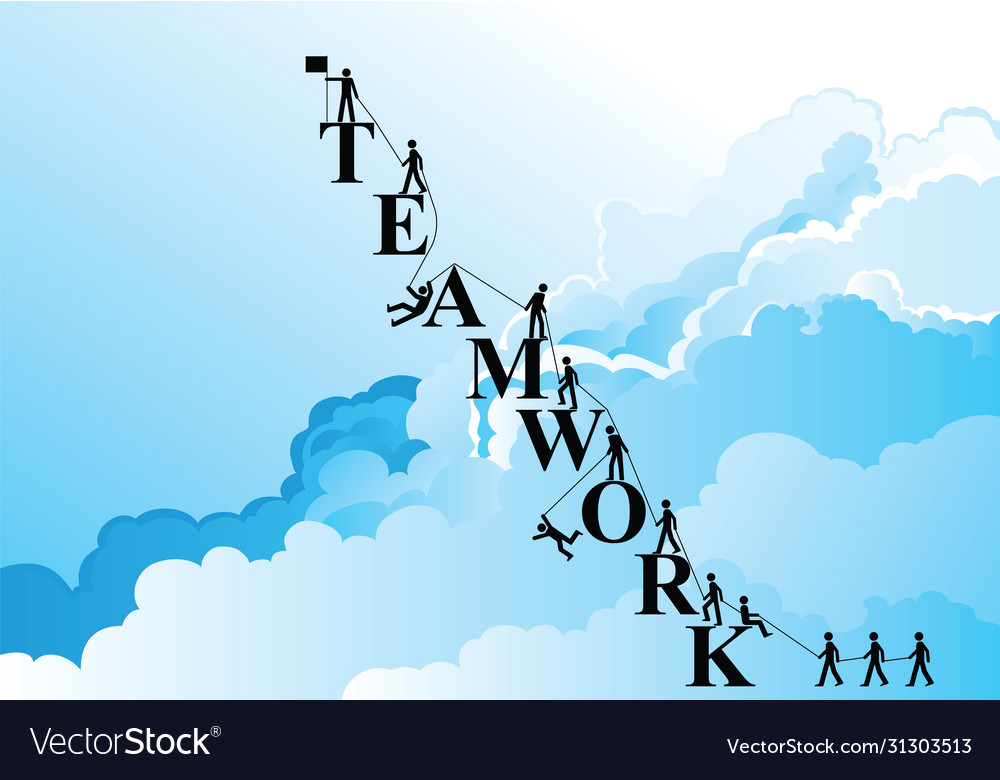 Teamwork mountain Royalty Free Vector Image - VectorStock
