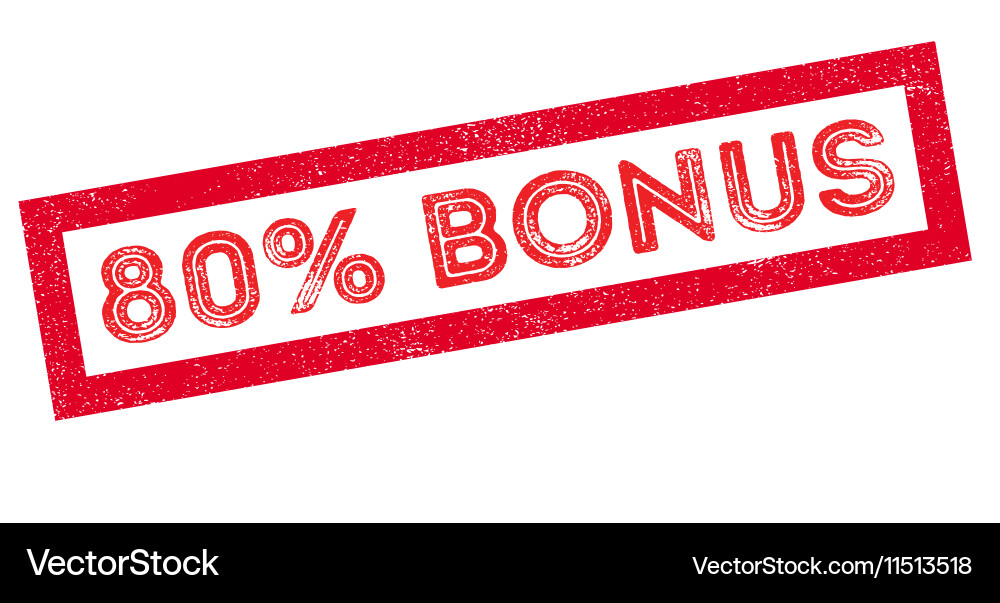 80 percent bonus rubber stamp Royalty Free Vector Image