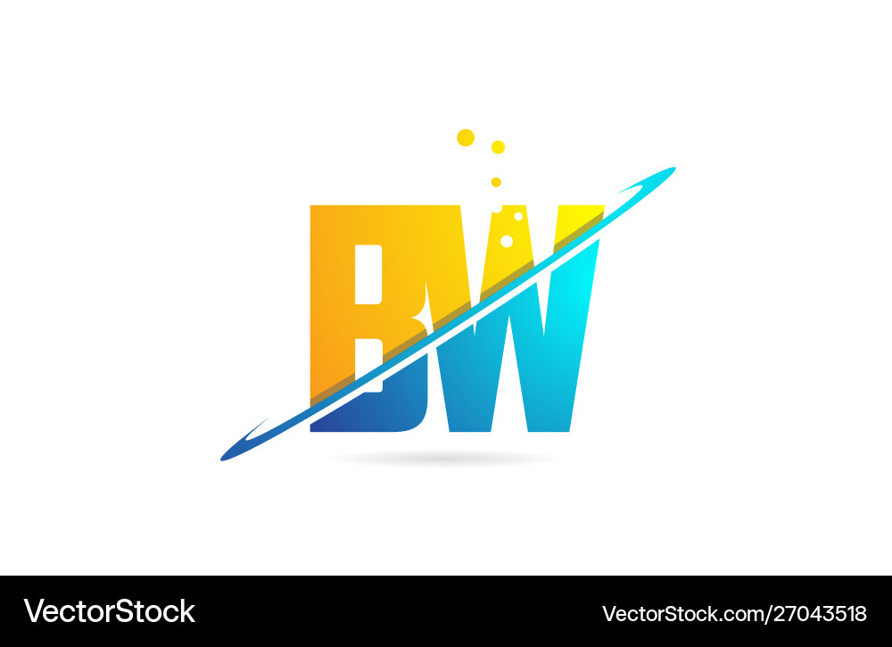 Alphabet letter bw b w combination for logo Vector Image