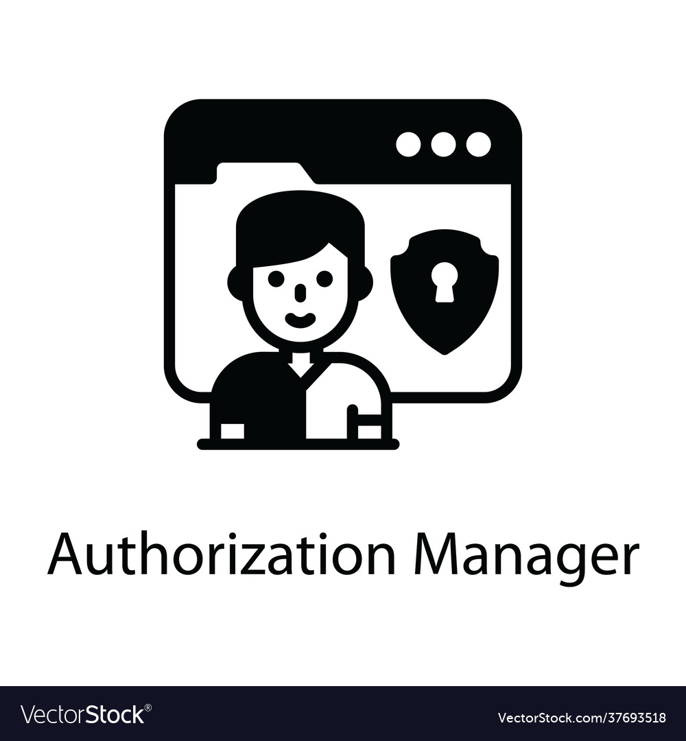 Authorization manager Royalty Free Vector Image