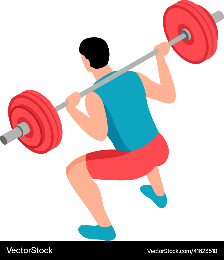 Barbell fitness exercise composition Royalty Free Vector