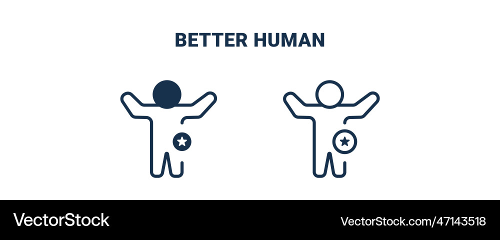 Better human icon outline and filled human Vector Image
