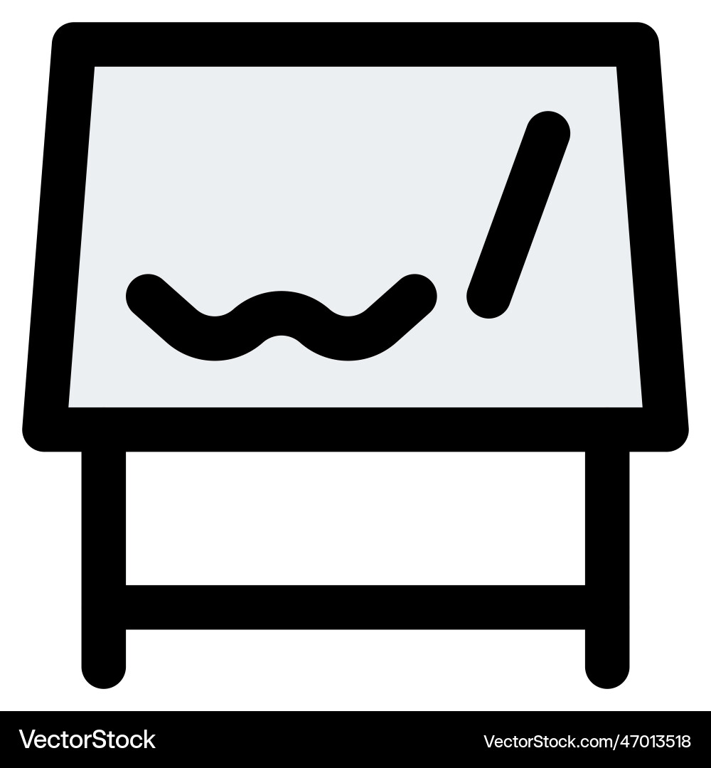 Drawing board placed on a wooden easel Royalty Free Vector