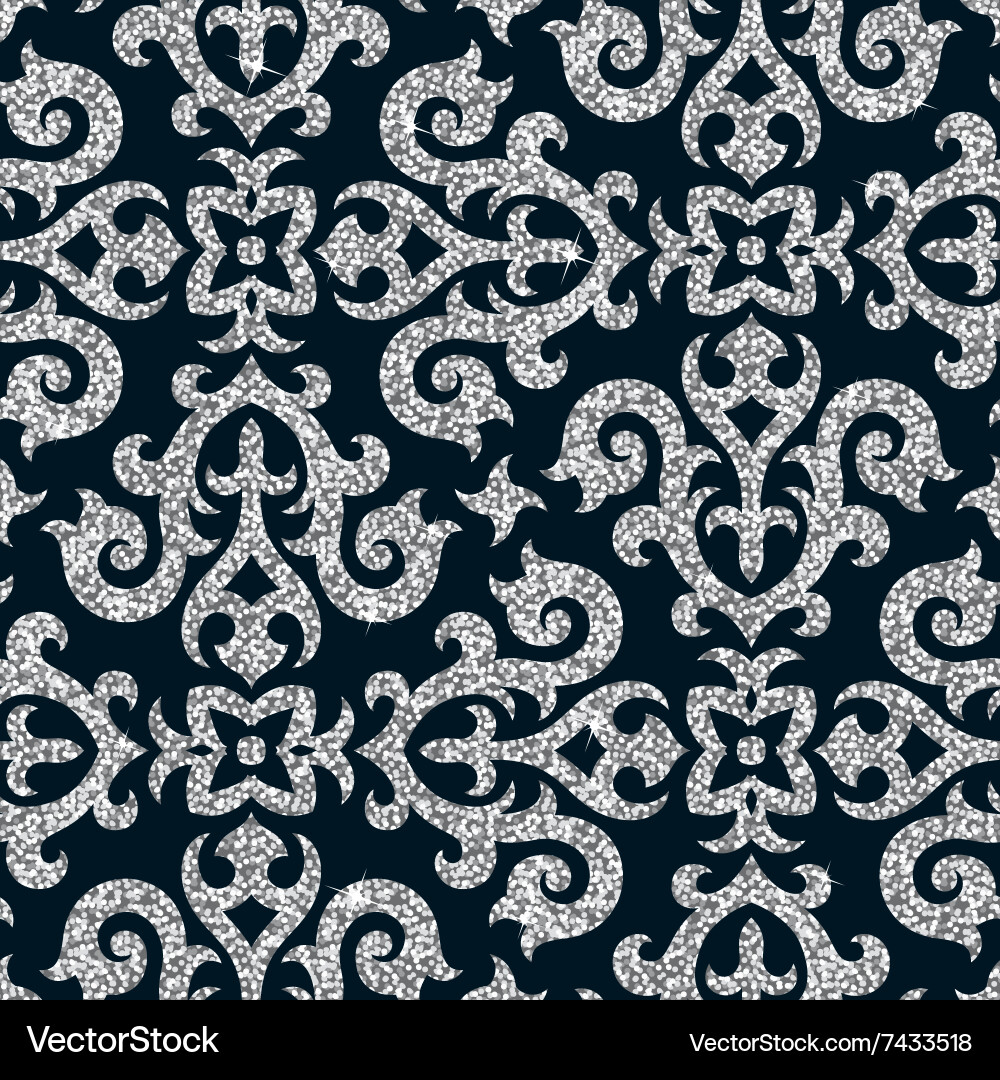 Floral silver wallpaper Royalty Free Vector Image