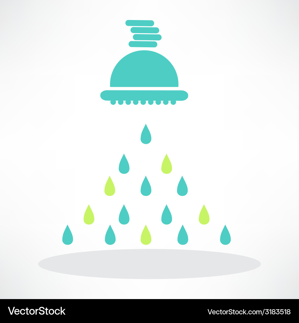 Isolated shower head in frame with water drops Vector Image
