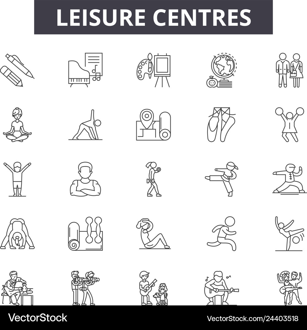 Leisure centres line icons for web and mobile Vector Image