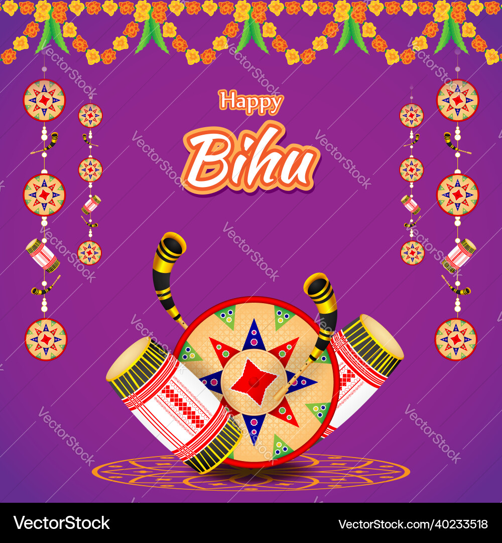 Magh bihu Royalty Free Vector Image - VectorStock