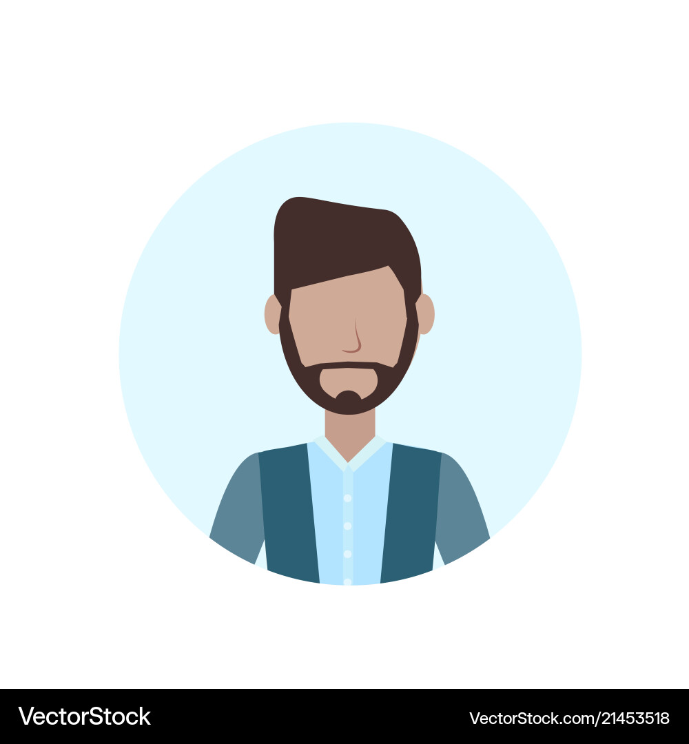 Man beard mustache avatar isolated faceless male Vector Image