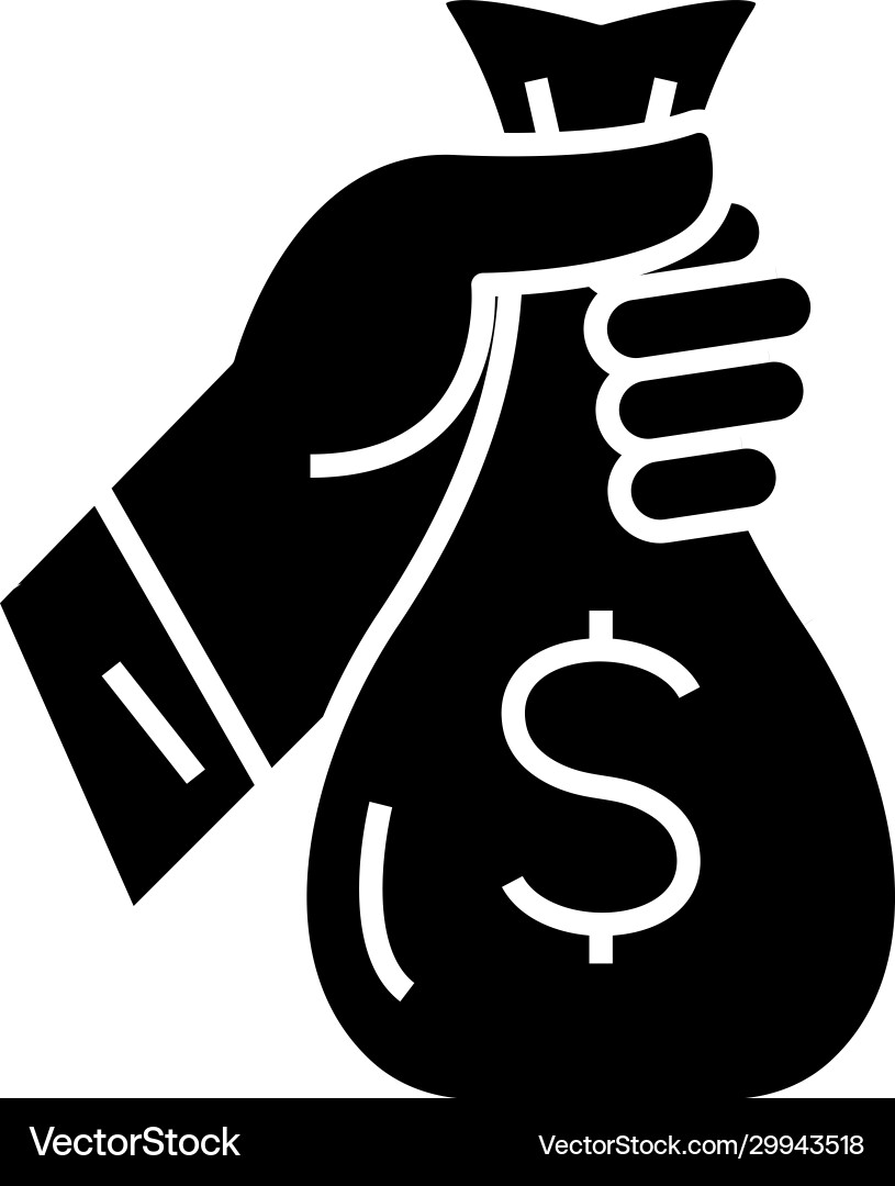 Money earnings black icon concept Royalty Free Vector Image