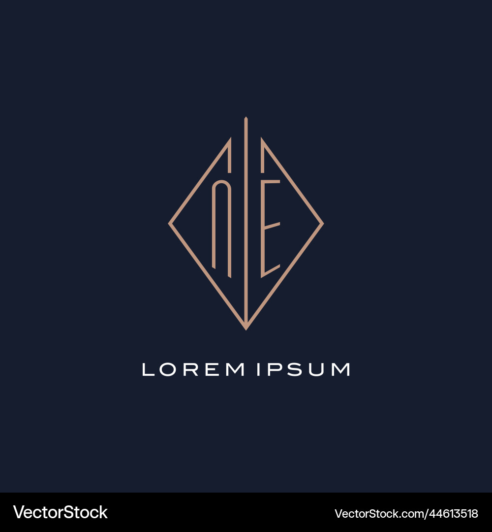 Monogram ne logo with diamond rhombus style Vector Image