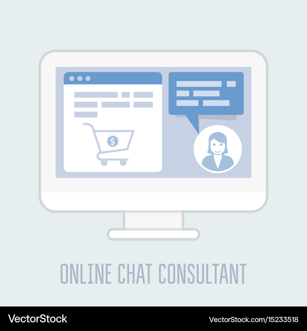 Online chat consultant - website assistance hints Vector Image