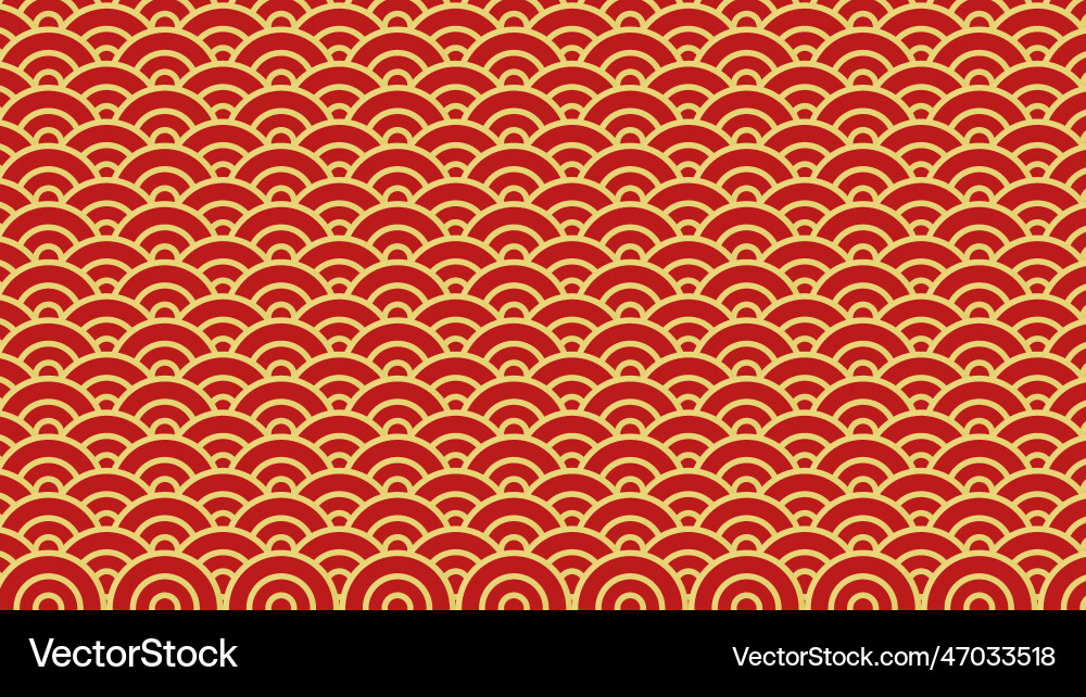 Red wave background and golden border with space Vector Image