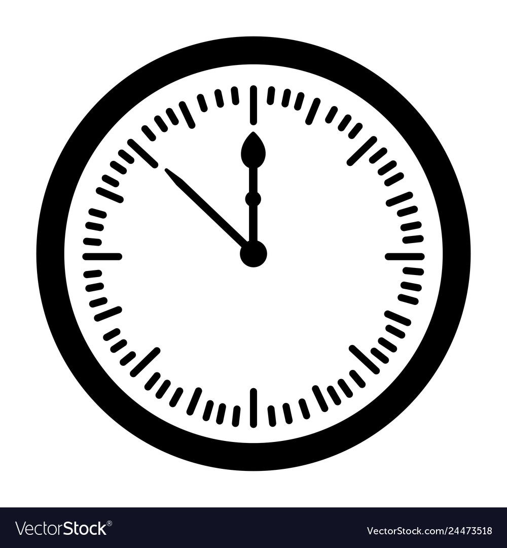 Round clock time Royalty Free Vector Image - VectorStock