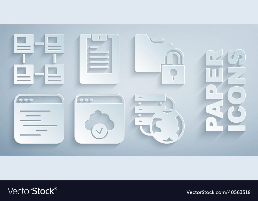 Set cloud technology data transfer folder Vector Image