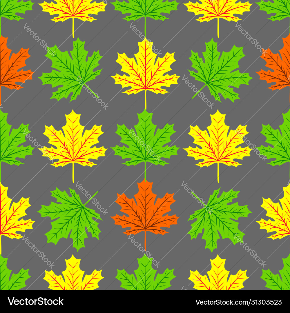 Beautiful hand drawn maple leaves mix with modern Vector Image
