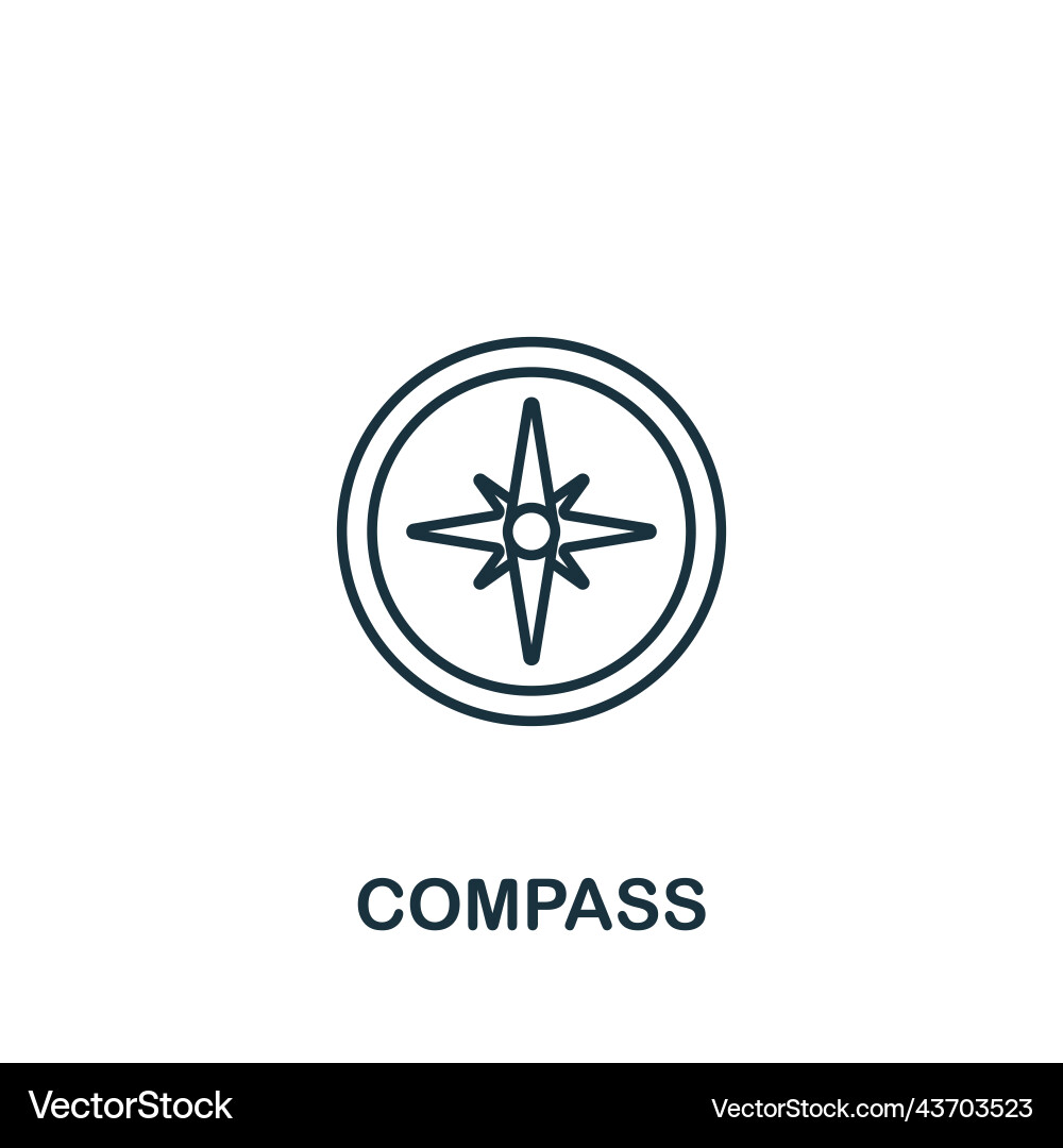 Compass icon line simple line outdoor recreation Vector Image