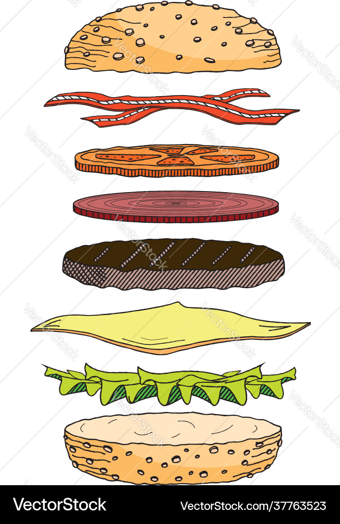 Hamburger cheeseburger - clipart Royalty Free Vector Image