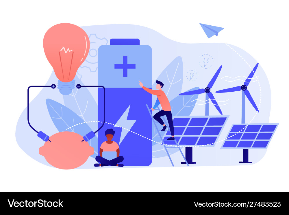 Innovative battery technology concept Royalty Free Vector