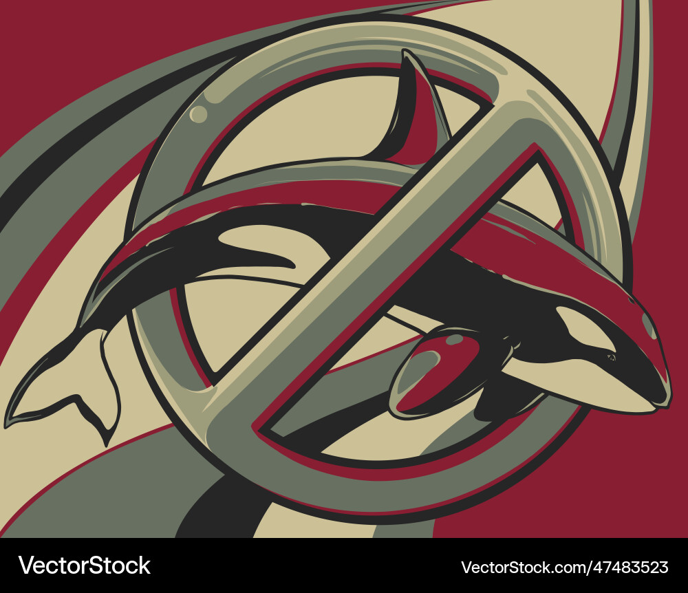 Killer whale spirit orca jumping Royalty Free Vector Image