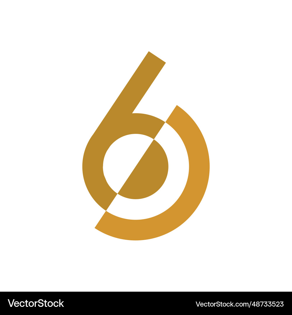 Luxury letter 6 logo design six Royalty Free Vector Image