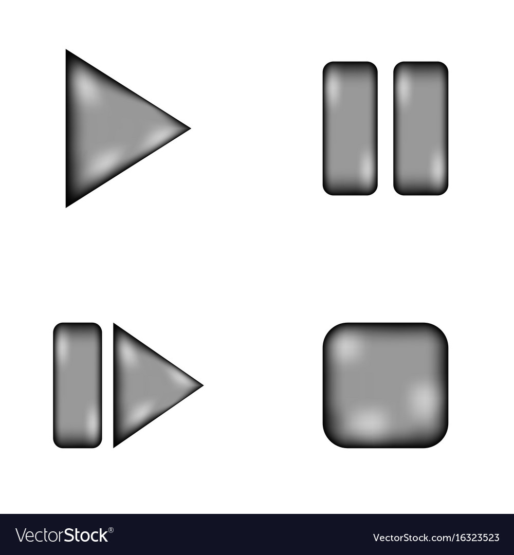 Play pause stop forward sign icon set Royalty Free Vector