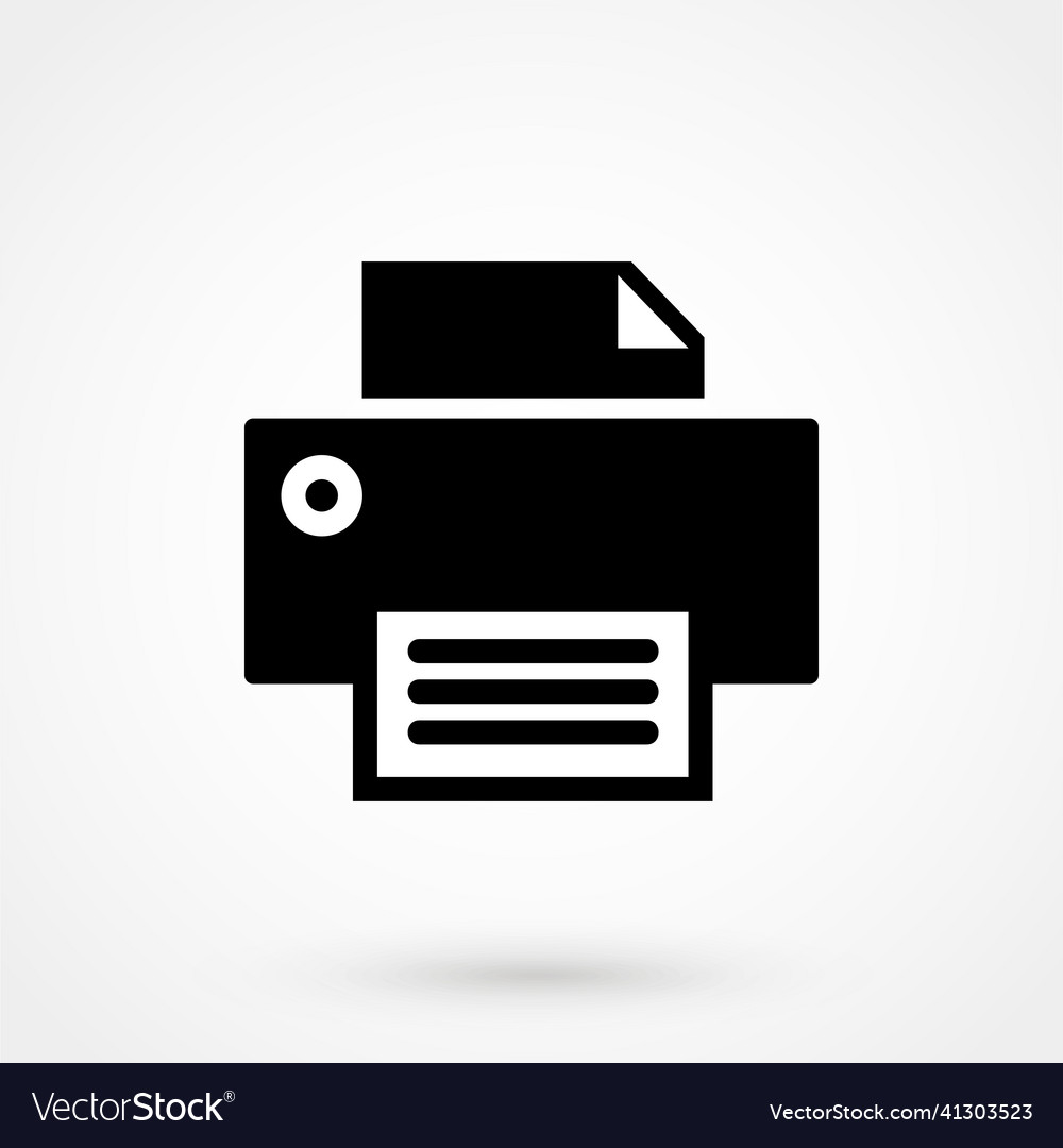 Printer icon flat design style Royalty Free Vector Image