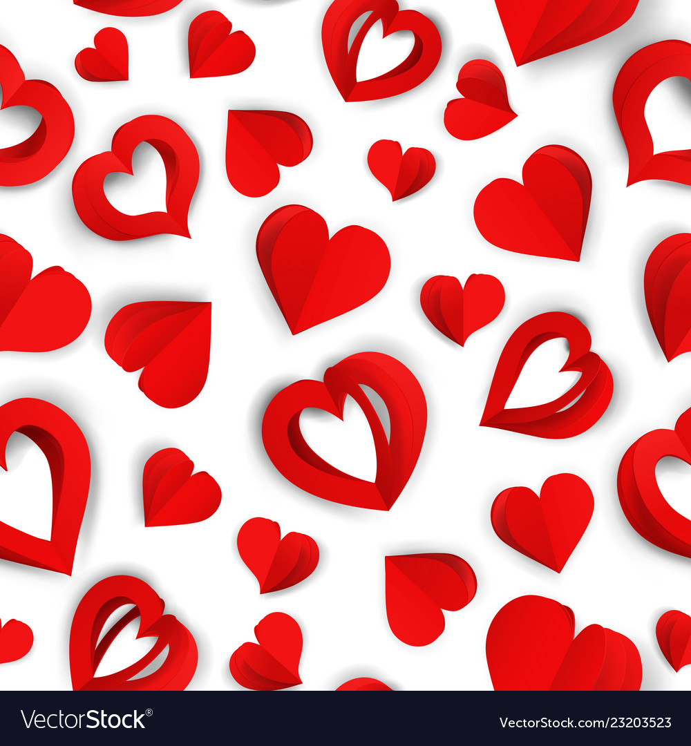 Seamless pattern paper hearts Royalty Free Vector Image