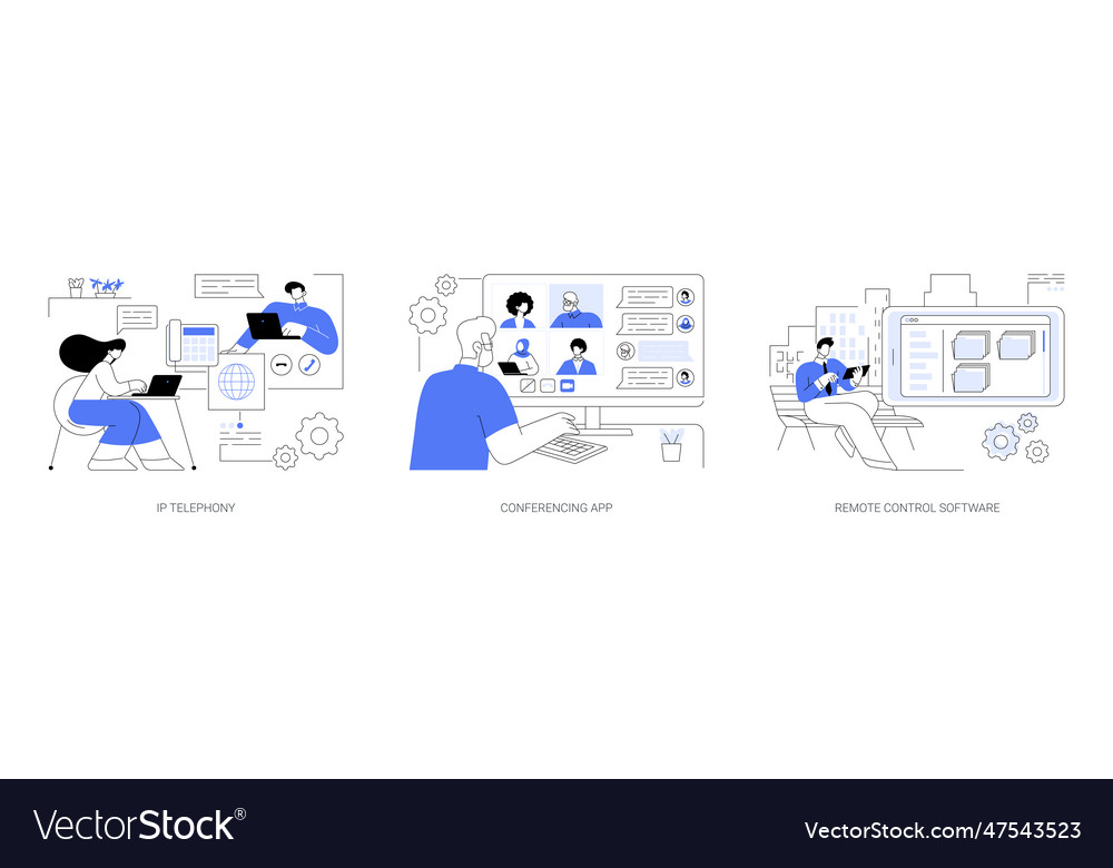 Teamwork technologies abstract concept Royalty Free Vector