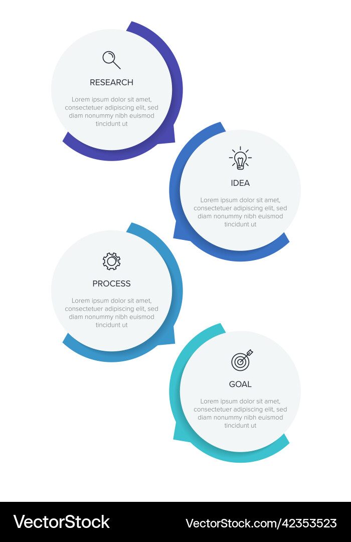 Vertical infographic design with icons and 4 Vector Image