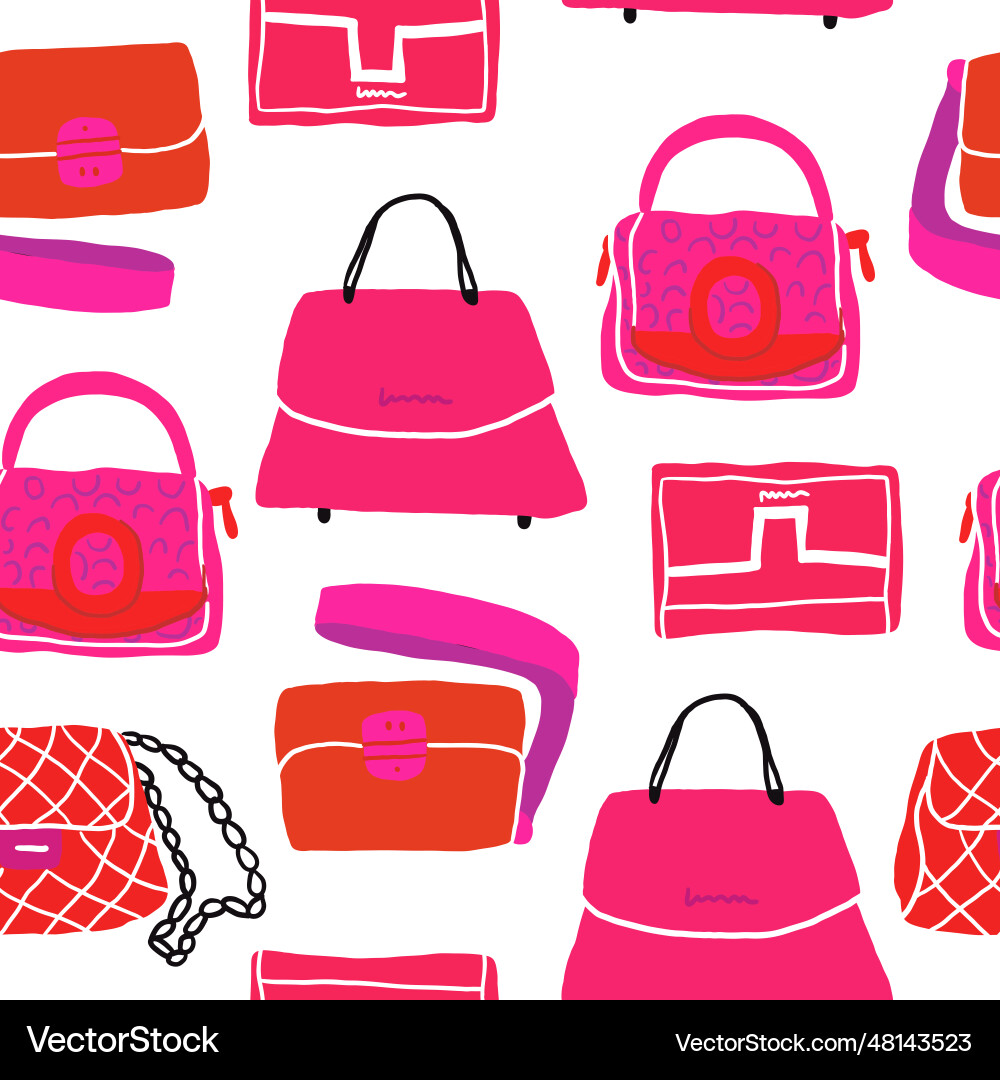Woman bags seamless pattern tiled Royalty Free Vector Image