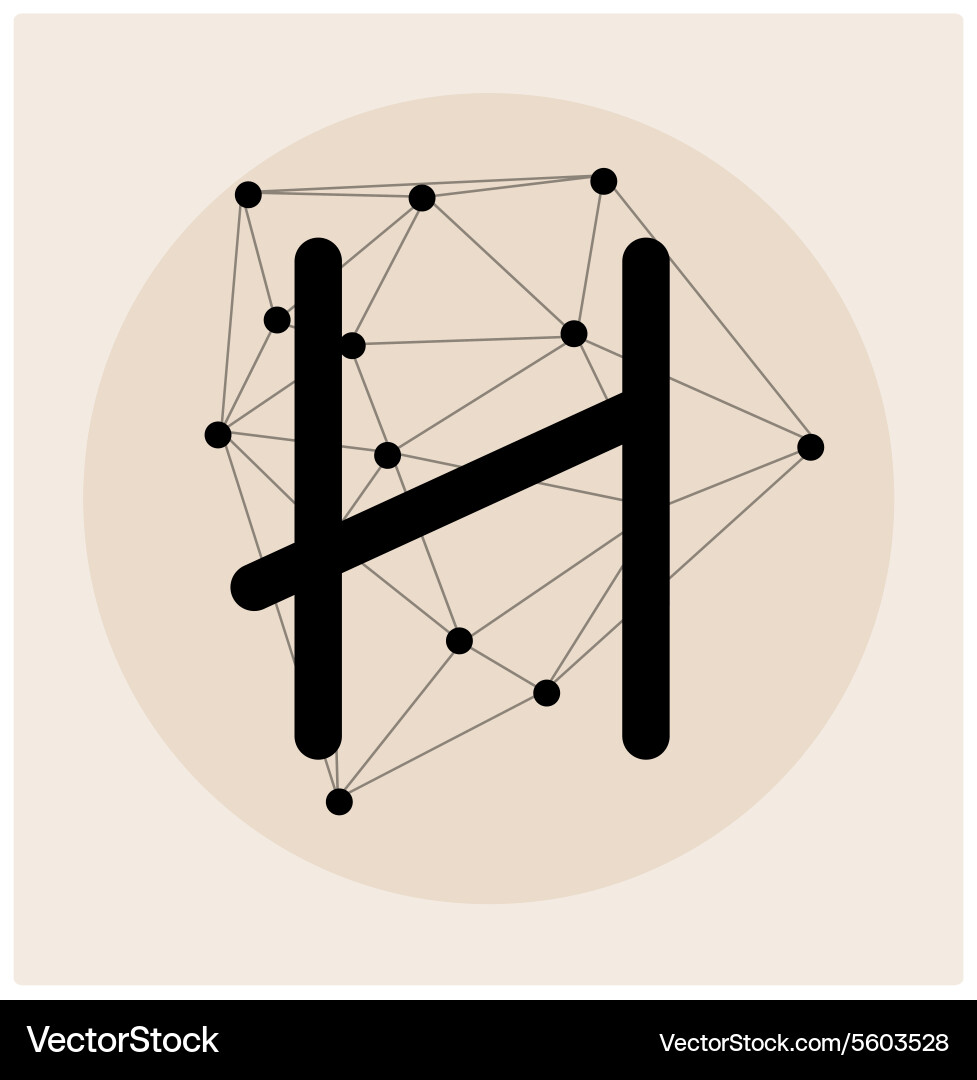 Abstract polygonal letter in cosmic style Vector Image