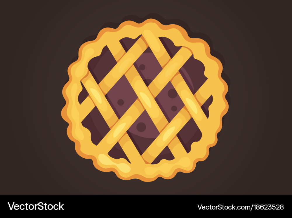 Berry pie icon isolated thanksgiving day Vector Image