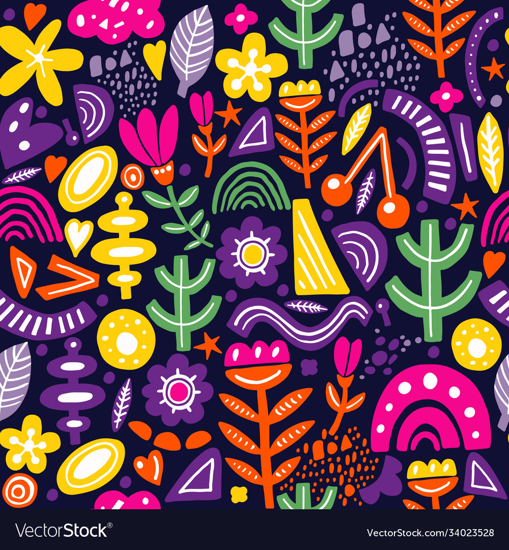 Collage style seamless pattern with abstract Vector Image