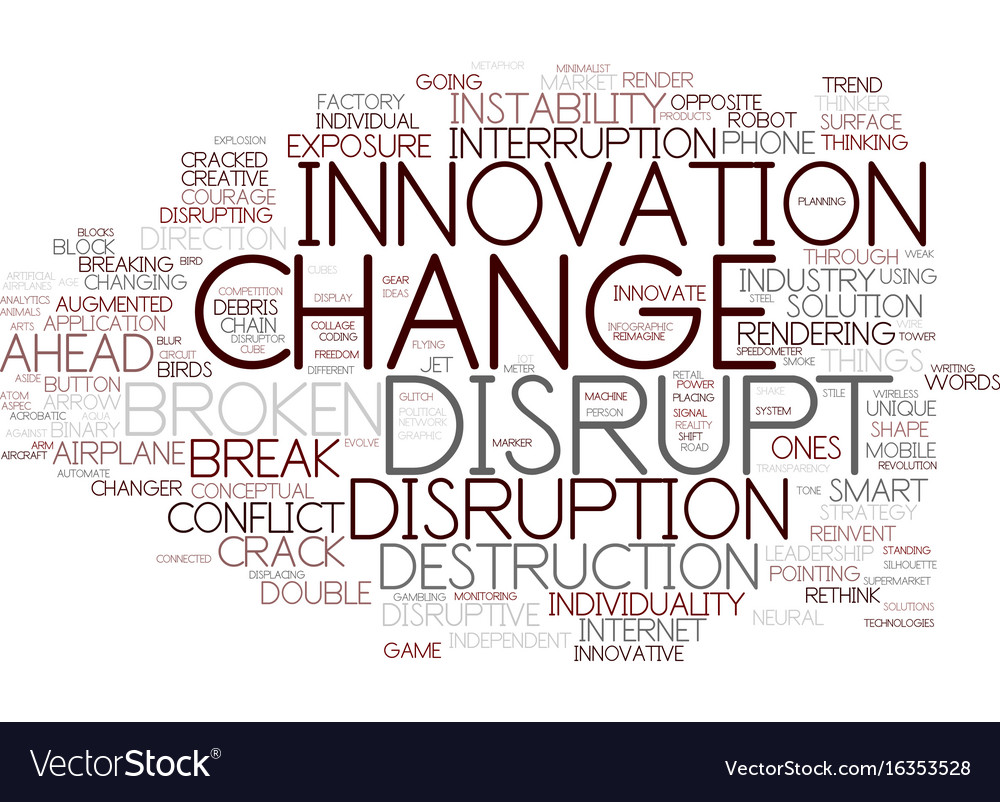 Disrupt word cloud concept Royalty Free Vector Image Disrupt word cloud concept Royalty Free Vector Image