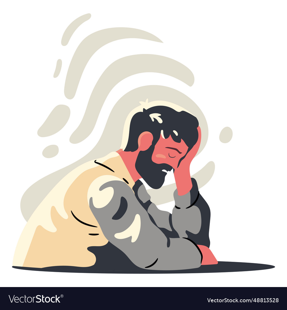 Exhausted man character Royalty Free Vector Image Exhausted man character Royalty Free Vector Image