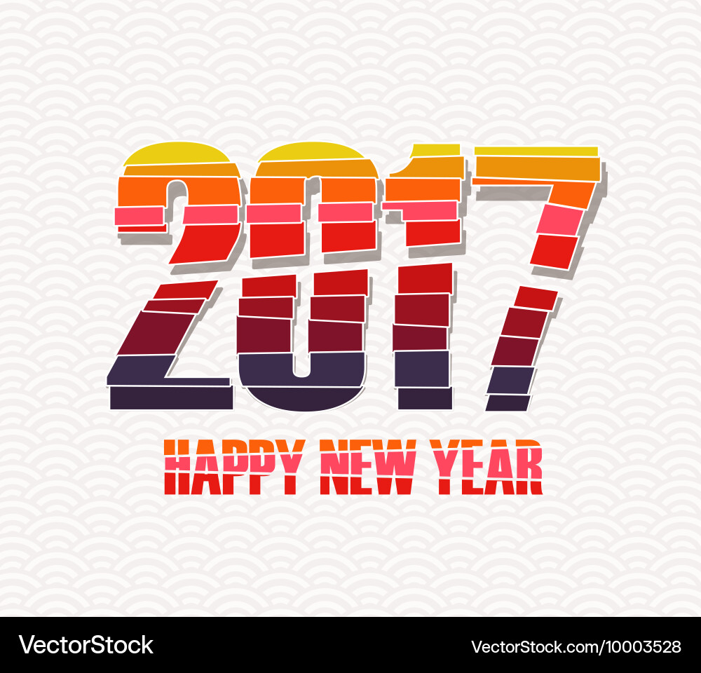 Happy new year 2017 creative colorful random paper