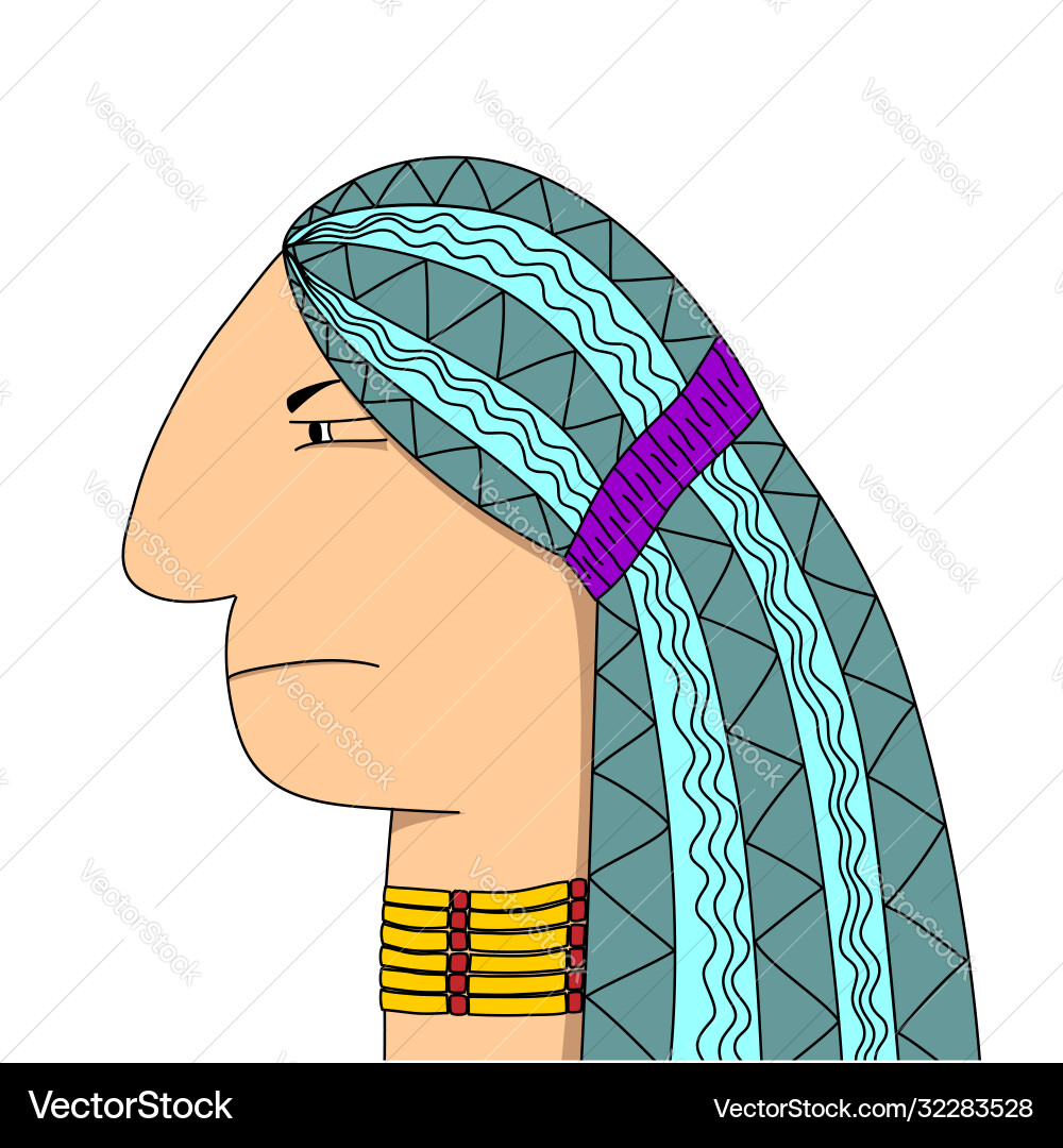 Man national ethnic image freehand drawing Vector Image