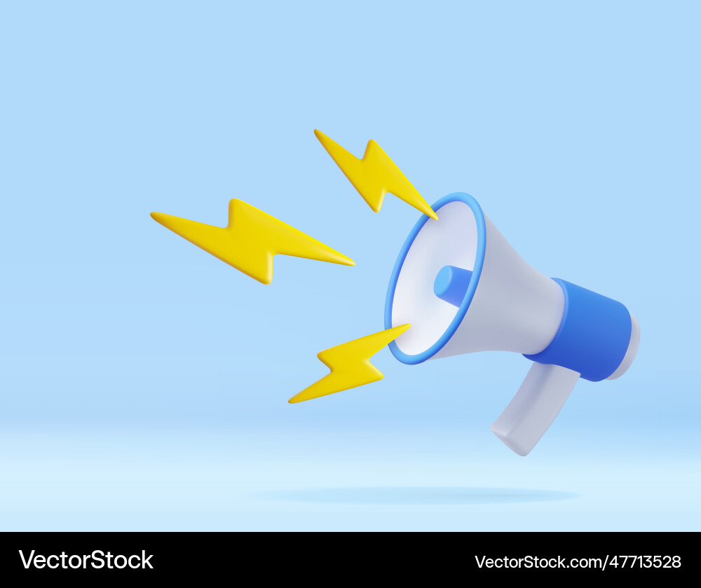 Marketing time concept realistic 3d megaphone Vector Image