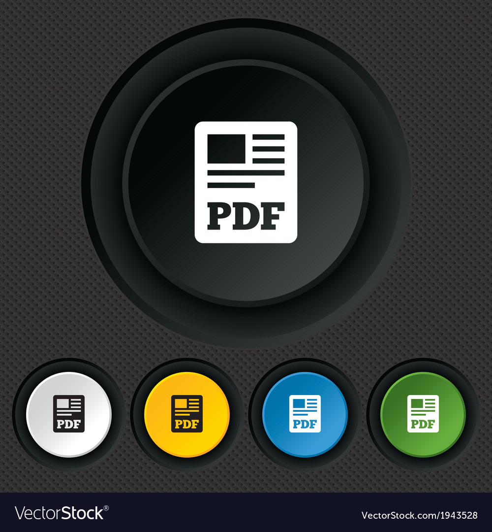 Pdf file document icon download button Royalty Free Vector