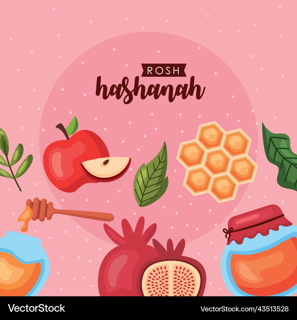 Rosh hashanah lettering poster Royalty Free Vector Image