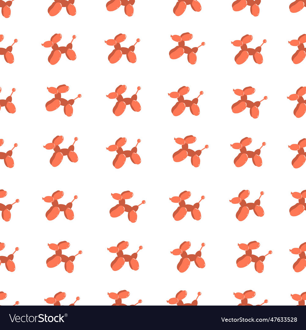 Seamless pattern with red balloon dog Royalty Free Vector
