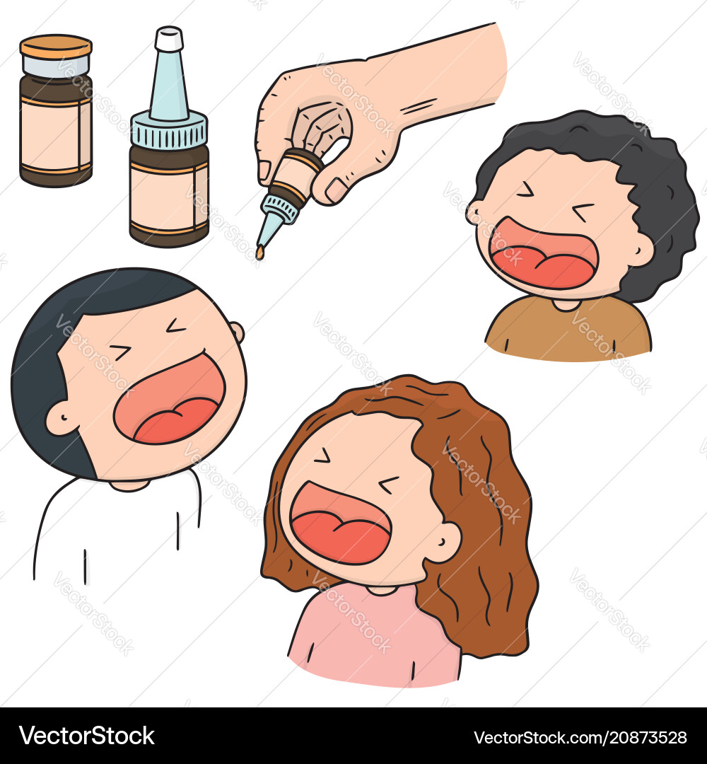 Set oral polio vaccine Royalty Free Vector Image