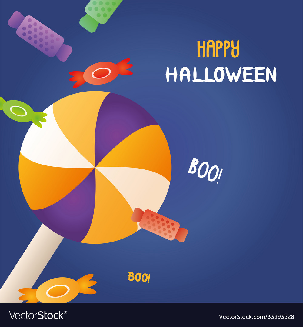 Sweet lollipop halloween with candies Royalty Free Vector